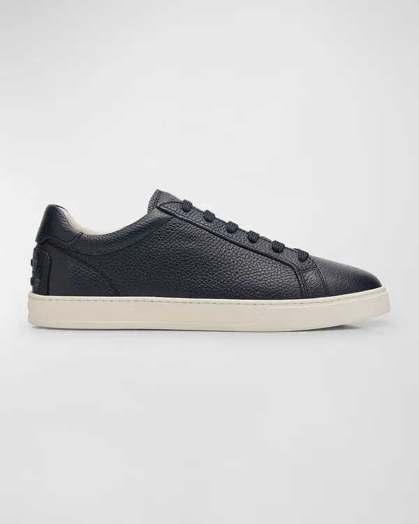 TOD'S Grained Leather Low-top Sneakers - Blue