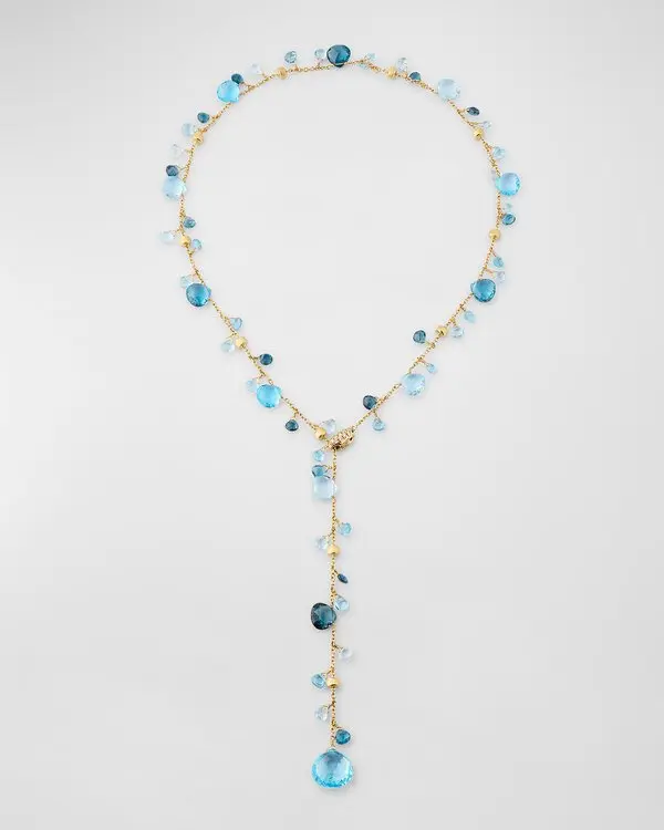 Marco Bicego 18k Drop Necklace With Topaz And Diamonds - Yellow Gold