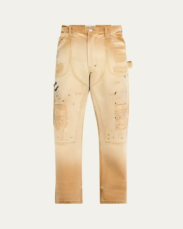 GALLERY DEPT. Distressed Canvas Carpenter Pants - Tan