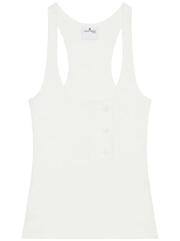 COURREGES Oblique 90's Tank Top - White