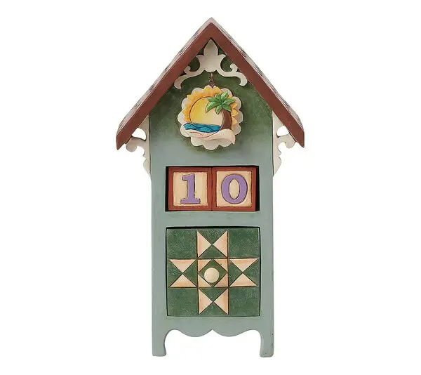 JIM SHORE Birdhouse Perpetual Calendar Figurine 15-piece Set