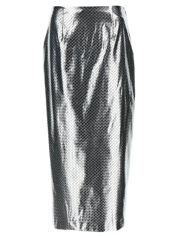Remain Birger Christensen Braided Pencil Skirt - Silver