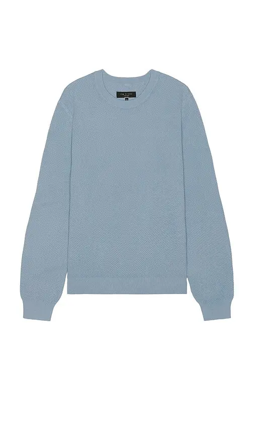 Rag & Bone Washed Dexter Crew Sweater - Light Blue