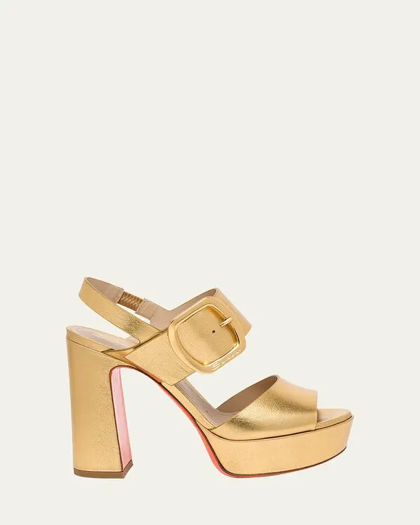 Santoni Bruxel Metallic Platform Sandals - Gold
