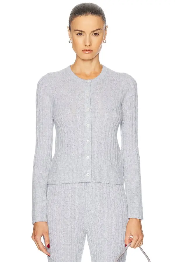 Guest In Residence Jane Cable Cashmere Cardigan - Stone