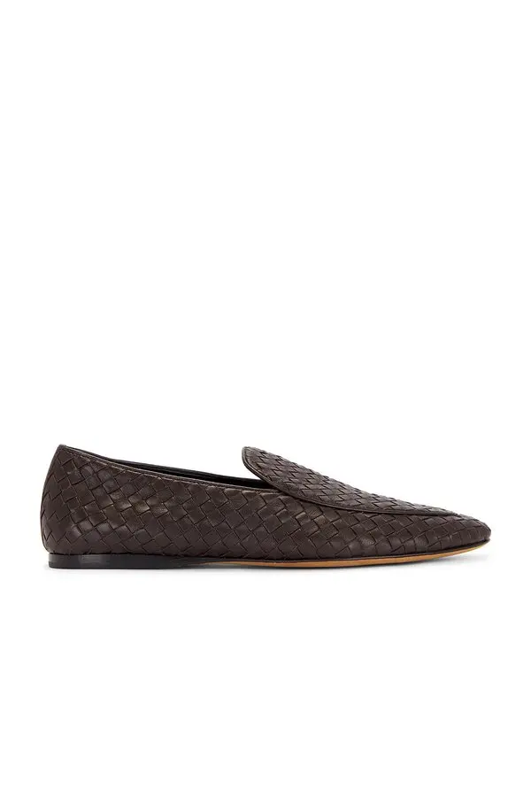 THE ROW Hereditas Flat Loafer - Laquer Brown