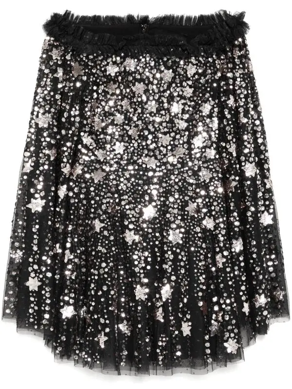Needle & Thread Shooting Stars Mini Dress In Black - 53% Off