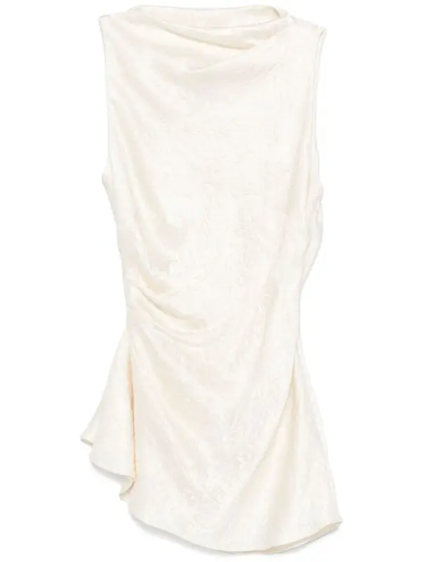 Alexander McQueen Asymmetric Satin Top - Neutrals