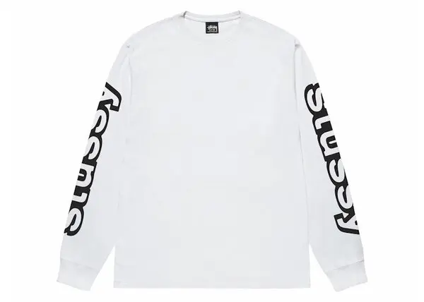 StÜssy Sideways Long Sleeve Tee Shirt - White