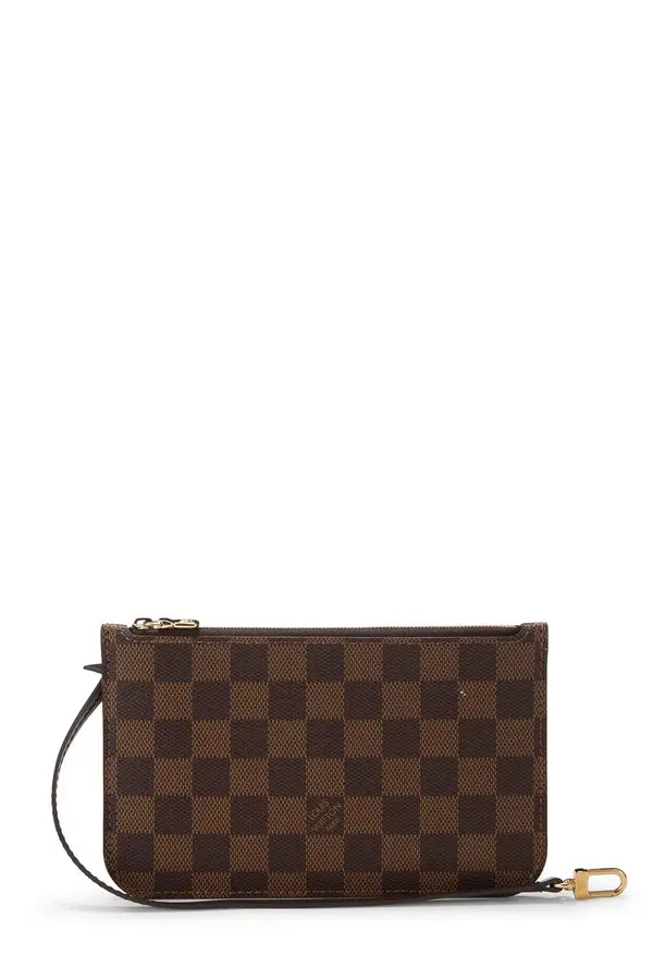 LOUIS VUITTON Damier Ebene Neverfull Pouch - Brown