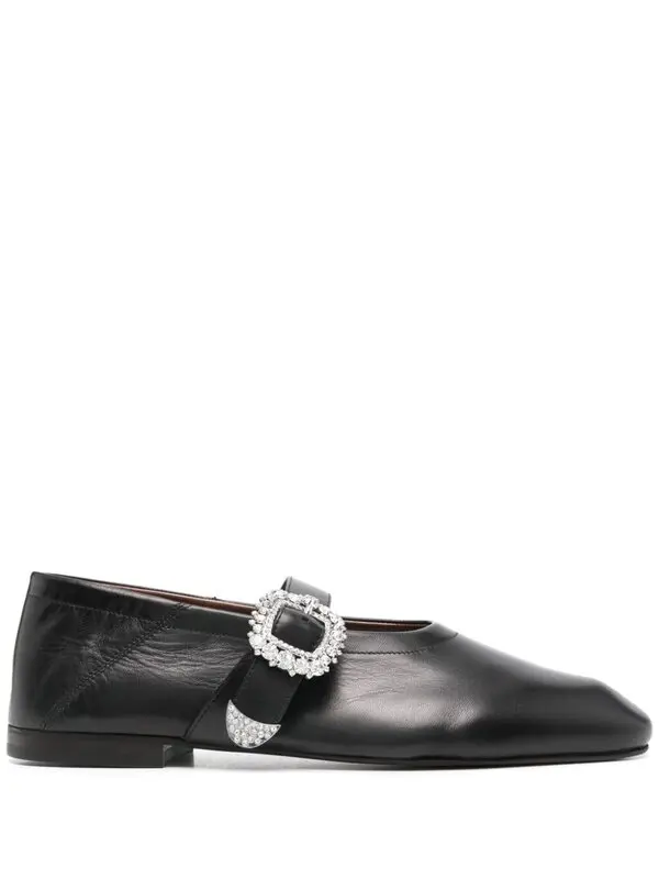 WALES BONNER Buckle-detail Ballet Flats - Black