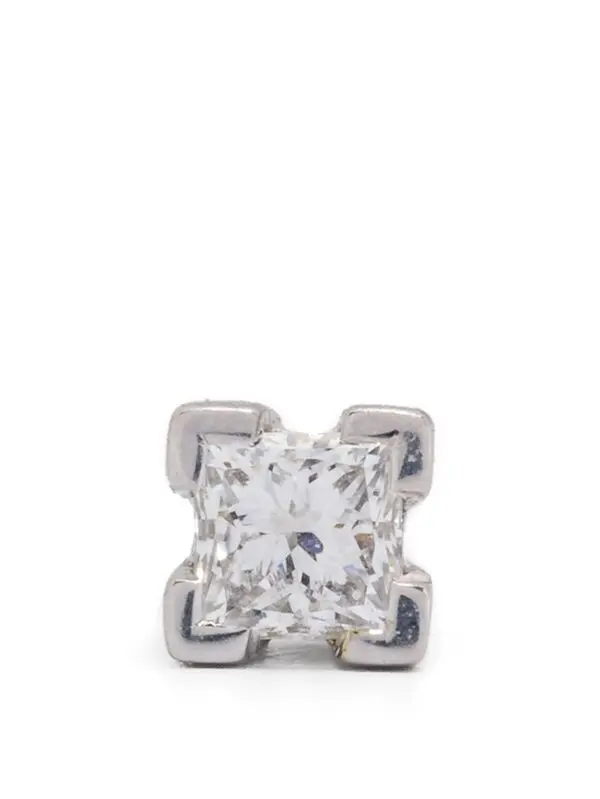 MARIA BLACK 14k White Gold Diamond Stud Earring - Silver