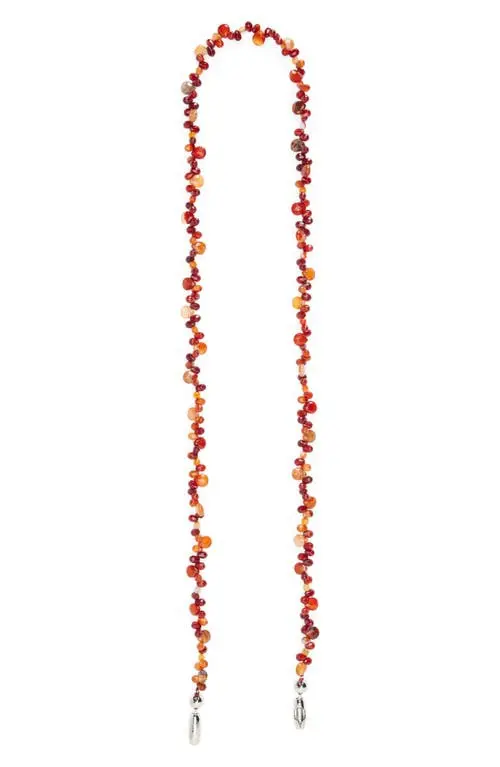 OSSA Faceted Semiprecious Stone Crossbody Strap For Iphone Case - Red Agate