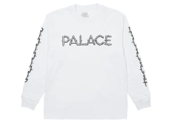 PALACE Spike Long Sleeve Tee Shirt - White