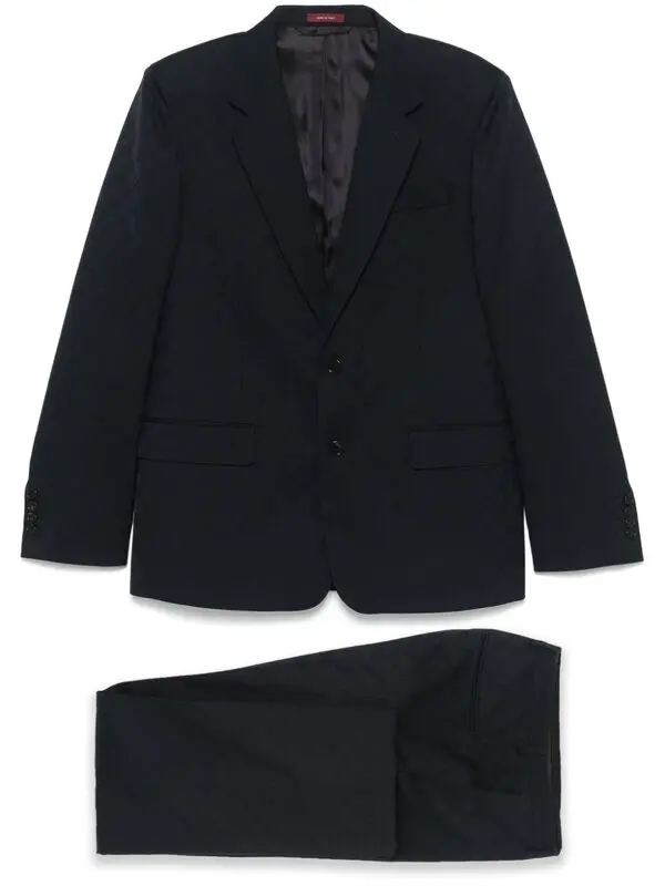 Gucci Gg Wool Jacquard Suit - Blue