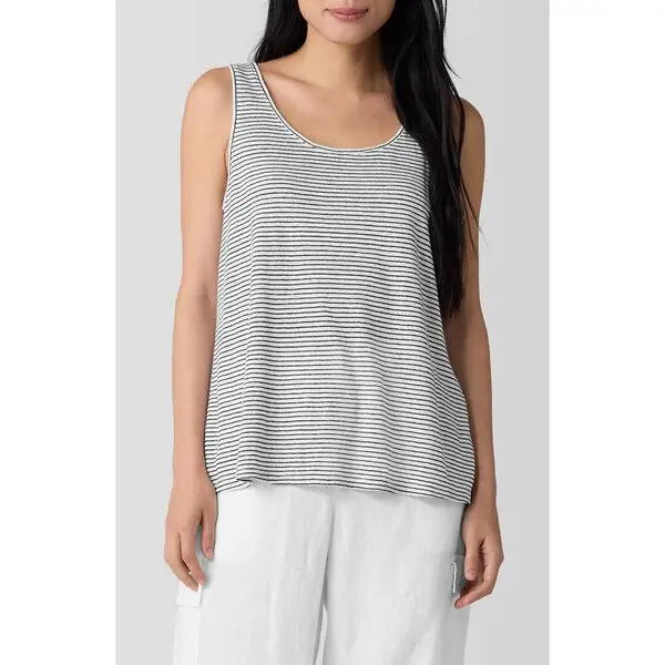 Eileen Fisher Stripe Organic Linen Tank