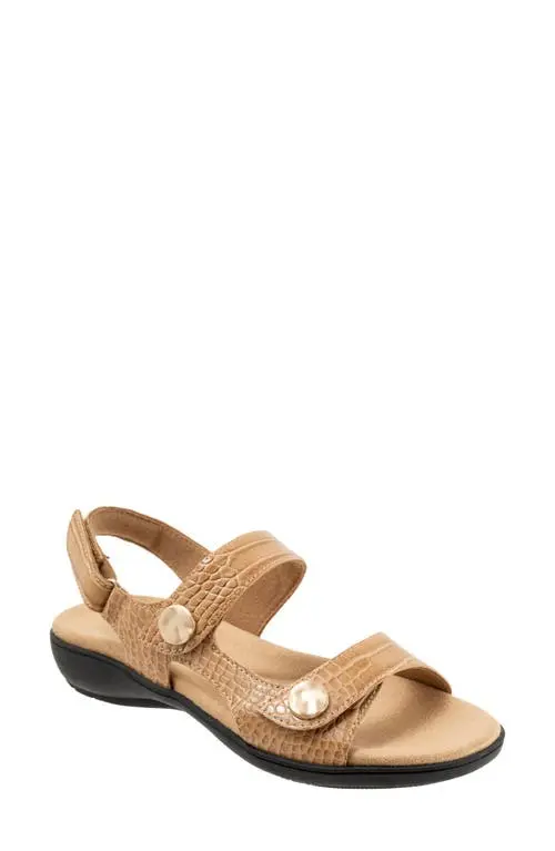 Trotters Romi Croco Slingback Sandal - Luggage