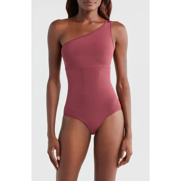 PINSY Butter Sculpt One-shoulder Bodysuit - Dark Cherry