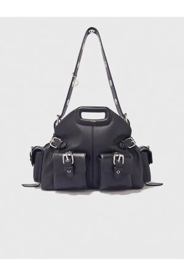 Maje Miss M Cargo Leather Bag - Black