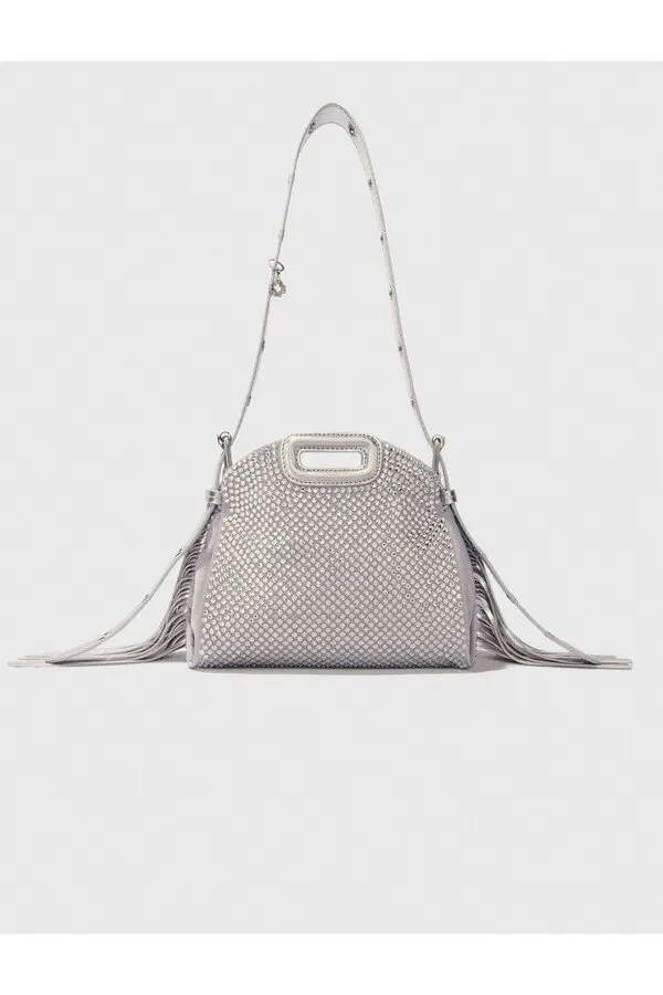 Maje Miss M Mini Rhinestone Bag - Silver