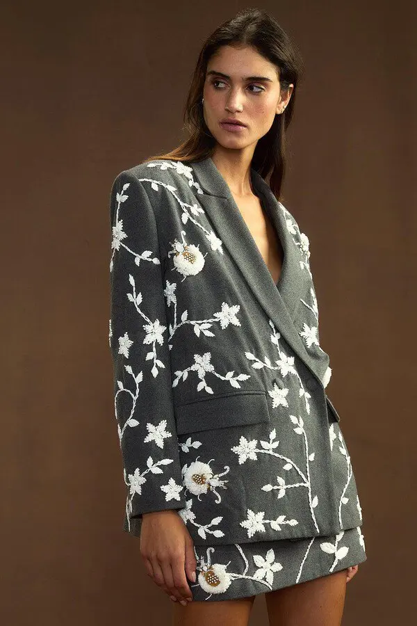 Cynthia Rowley Fleur Embellished Blazer