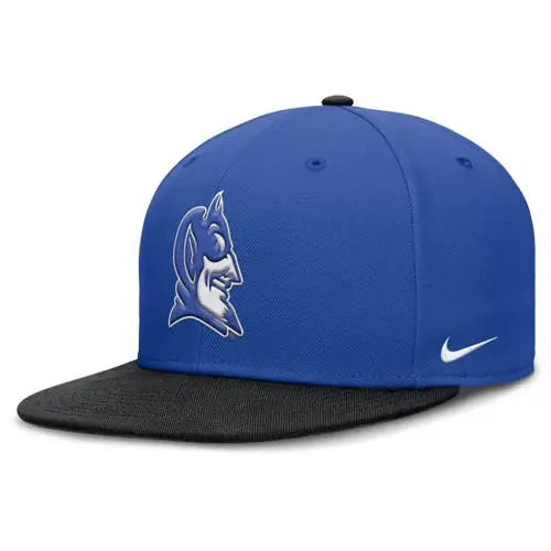 Nike Black Duke Blue Devils Two-Tone Primetime Performance Fitted Hat ...