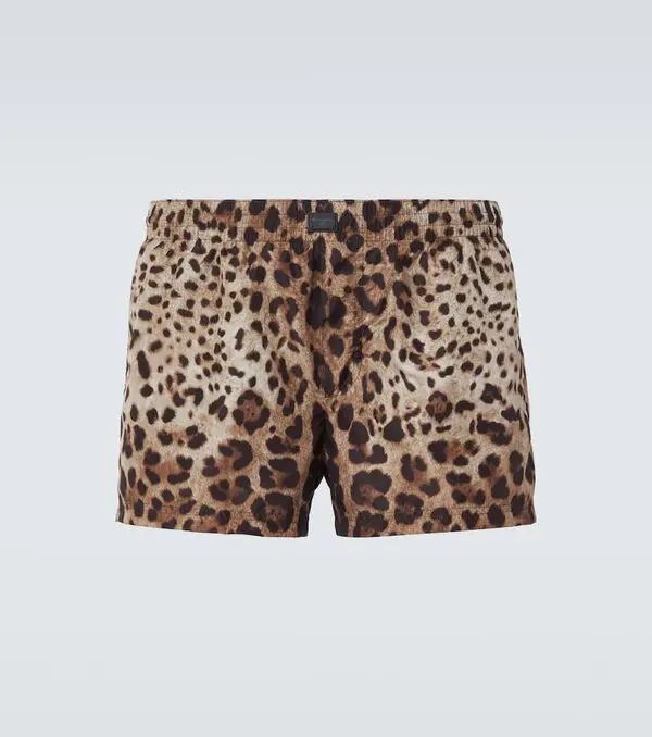 Dolce & Gabbana Leopard-print Swim Trunks - Multicoloured