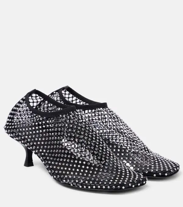 Christopher Esber Minette Crystal-embellished Fishnet Pumps - Black