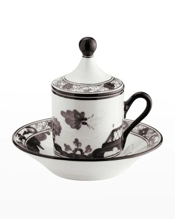 GINORI 1735 Oriente Italiano Empire-style Coffee Cups & Saucers, Set Of 2 - One-color