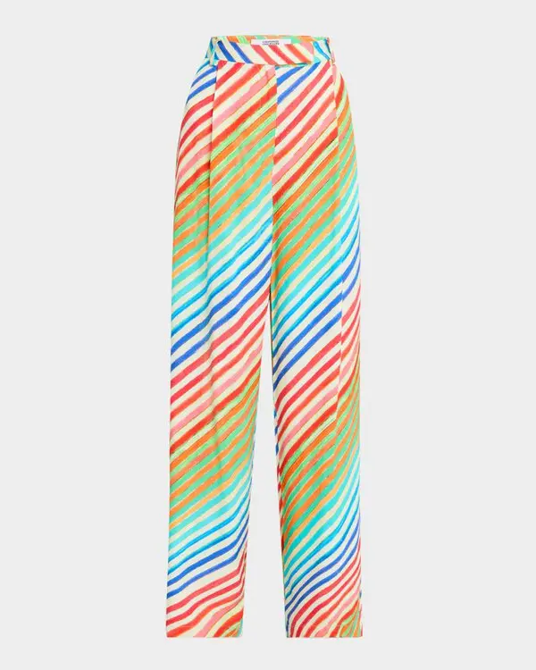Christopher John Rogers Striped Wide-leg Trousers