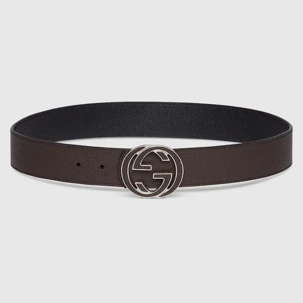 Gucci Reversible Belt With Interlocking G Buckle - Brown