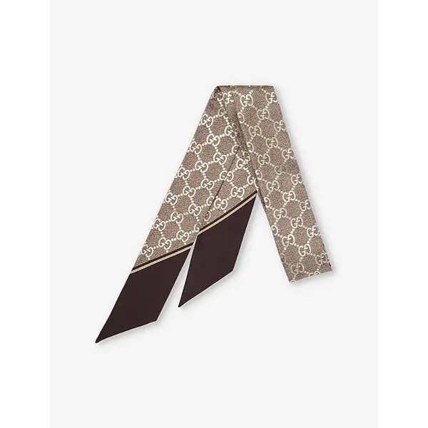 Gucci Gg-pattern Silk Neck Bow
