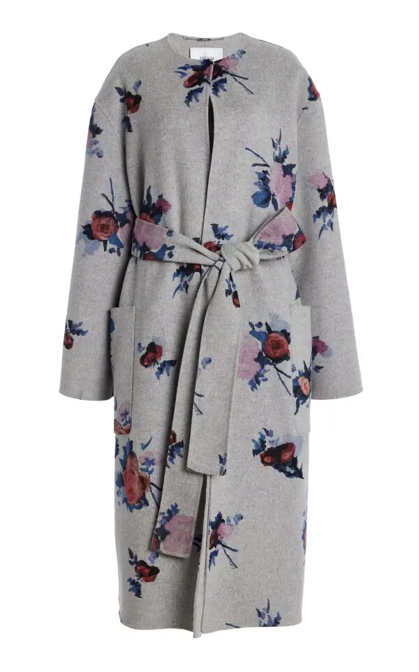 Erdem Oversized Belted Wool Coat - Grey
