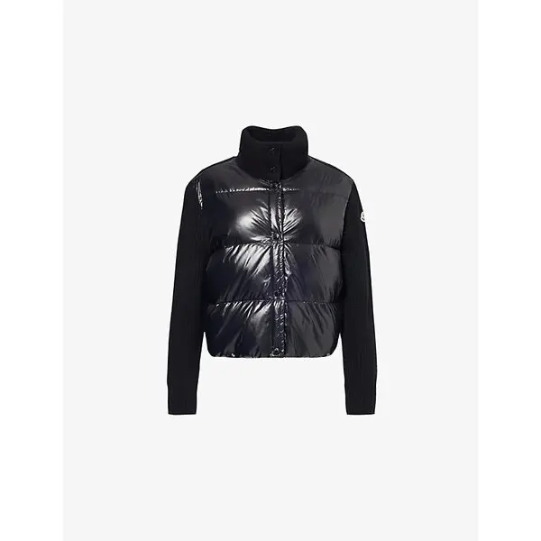 Moncler Contrast Padded Wool-down Cardigan