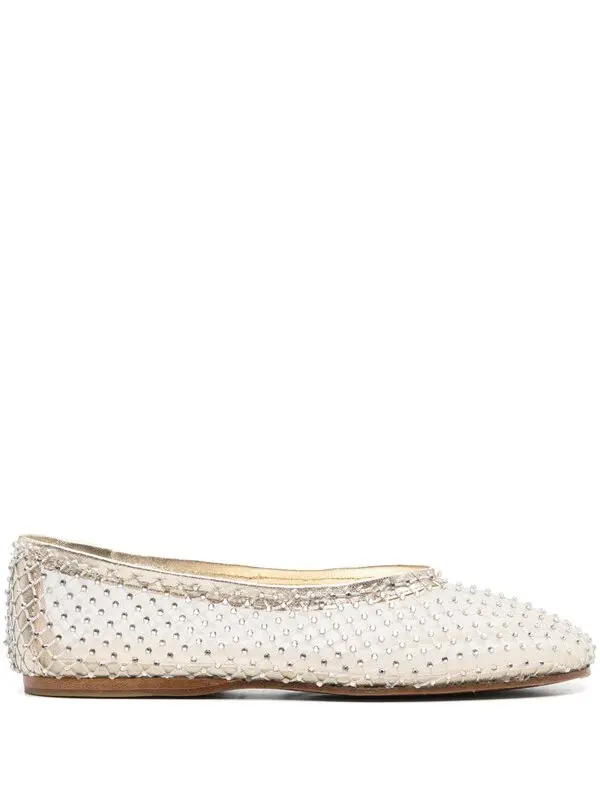 FORTE_FORTE Strass Mesh Ballerina Shoes - Grey