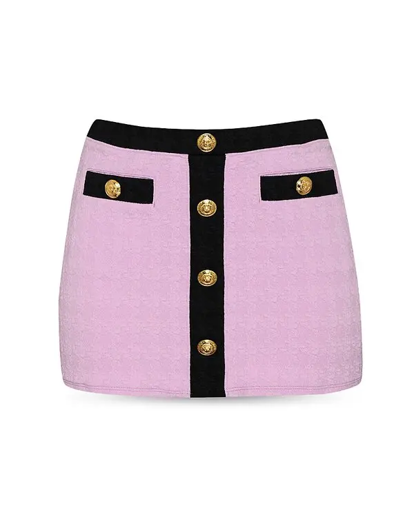 L'Agence Coco Color Blocked Mini Skirt - Light Violet
