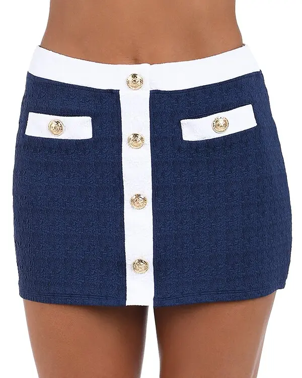 L'Agence Coco Color Blocked Mini Skirt - Marine