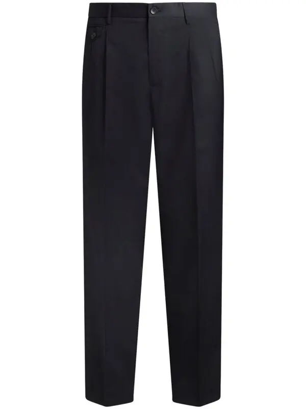 Etro Tapered Wool Trousers - Blue