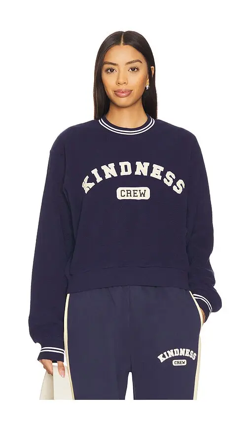 THE MAYFAIR GROUP Kindness Crew Teddy Fitted Crewneck