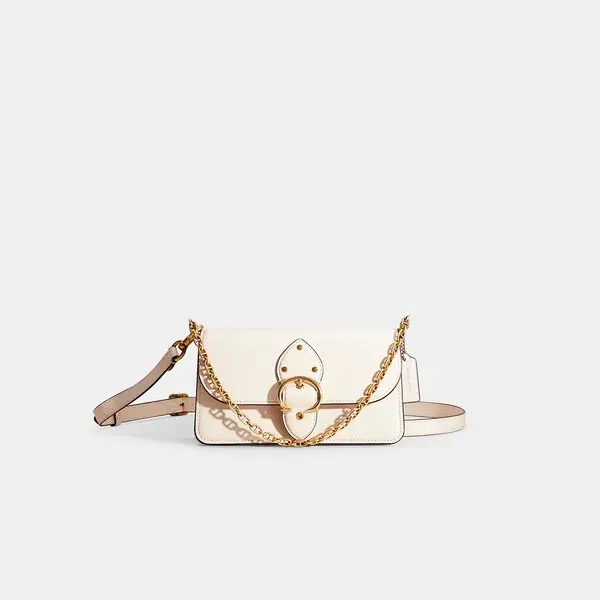 Coach Restored Beat Crossbody Clutch - Brass/chalk