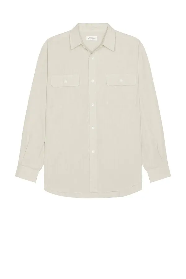 Saturdays Nyc Chambray Work Shirt In Grey - Light Grey