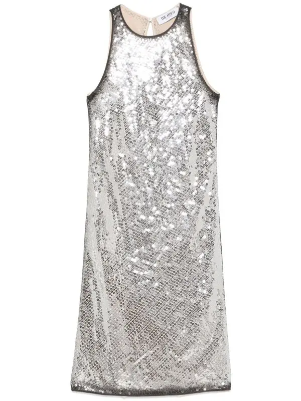 Attico Sequin-embellished Mini Dress - Silver