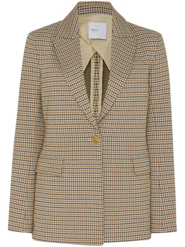 Rosetta Getty Check-pattern Blazer - Neutrals