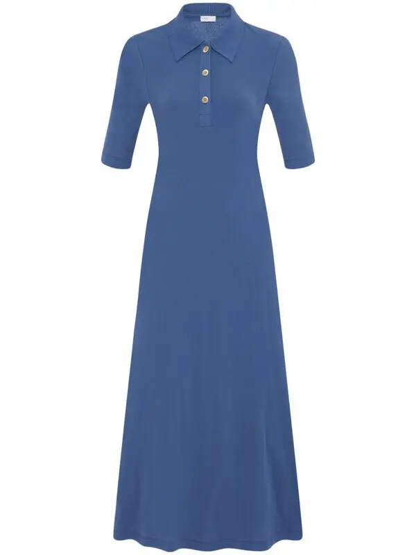 Rosetta Getty Organic Cotton Polo Dress - Blue