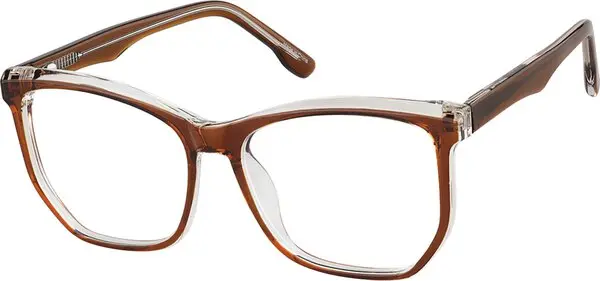 Zenni Geometric Full Rim Frame Glasses - Brown