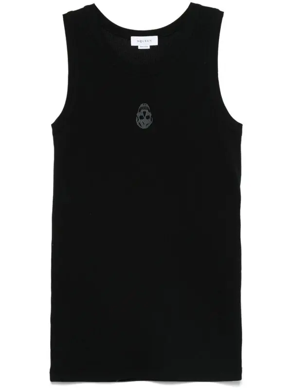Alexander McQueen Skull-embroidered Tank Top - Black