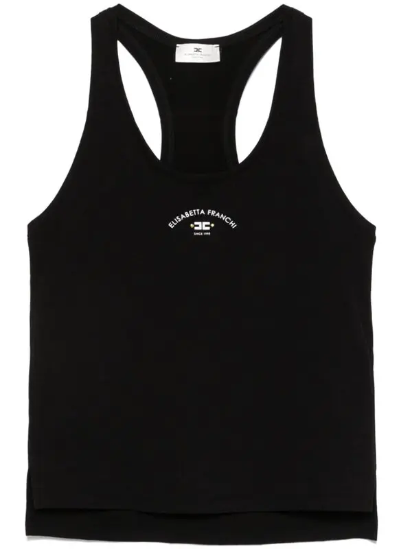 Elisabetta Franchi Logo-print Tank Top - Black