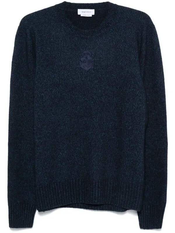 Alexander McQueen Skull-embroidered Sweater - Blue
