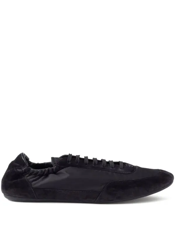 Prada Re-nylon And Suede Sneakers - Black