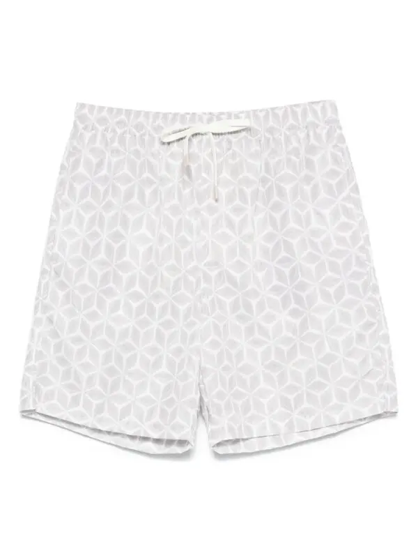 Eleventy Floral-print Swim Shorts - Neutrals